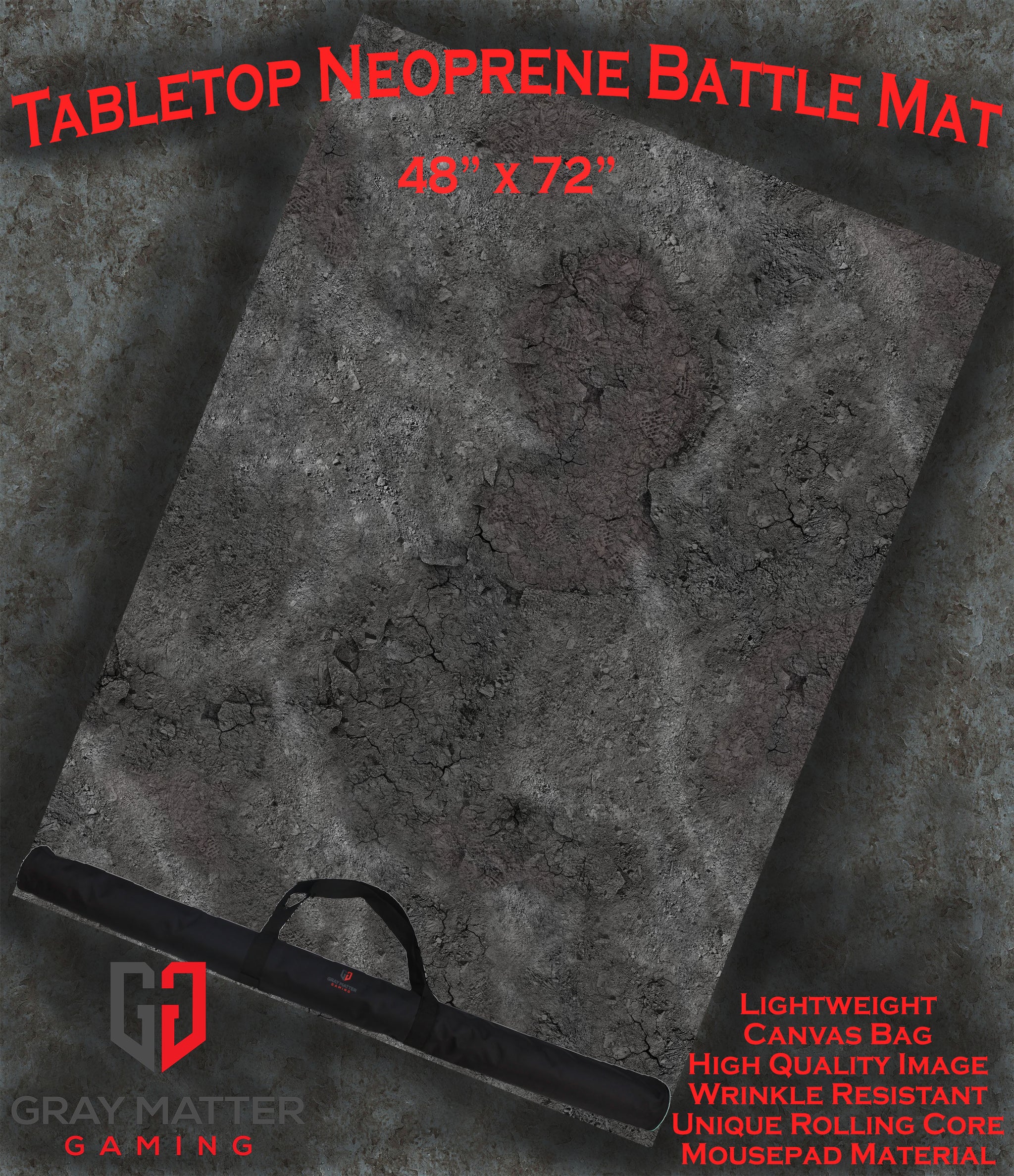 Ashen Wastelands Battle Mat - 44x60, 36x36, 22x30 - Wargaming Products ...