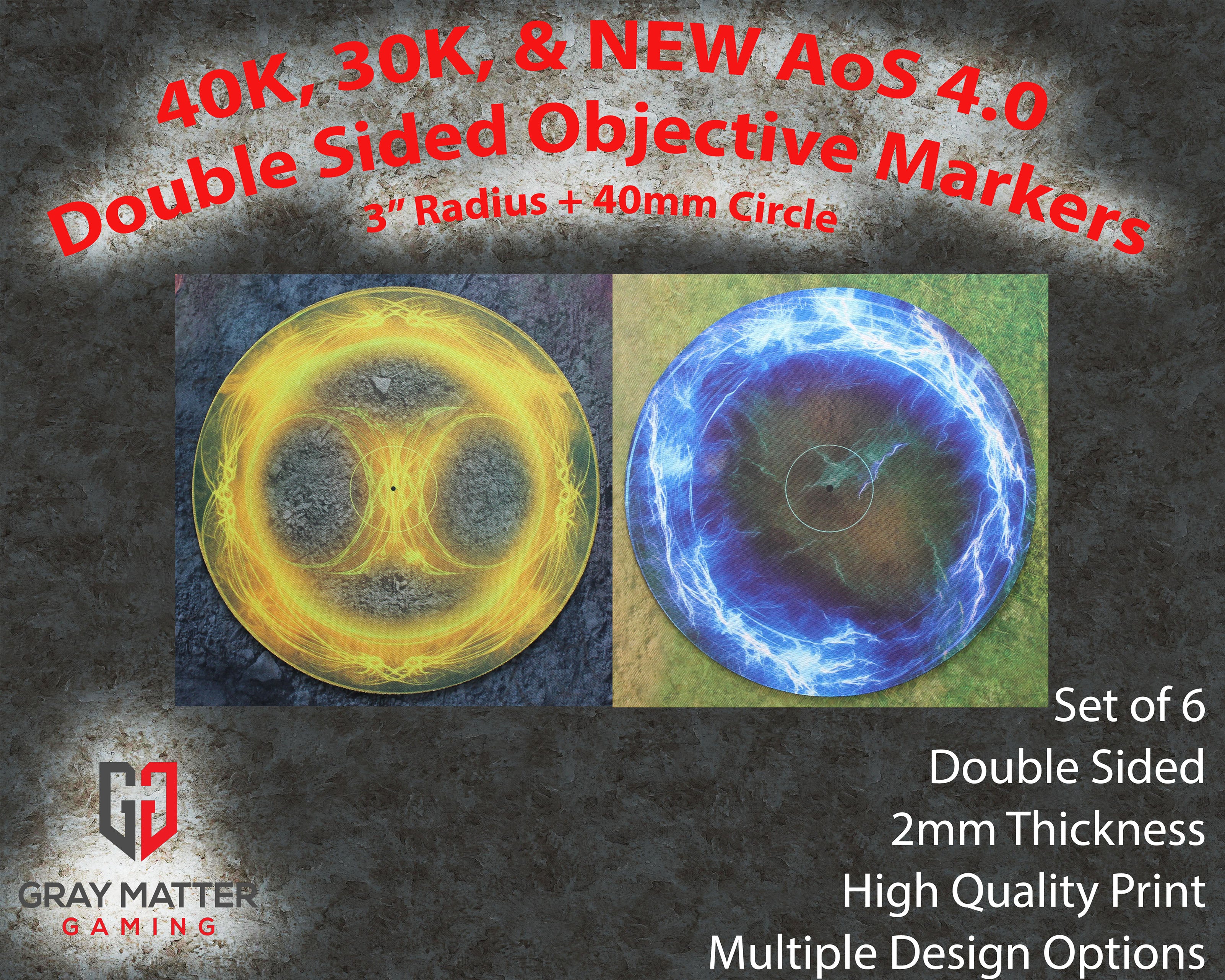 Warhammer 40k and AoS4 Neoprene Objective Markers - Light and Lightnin ...