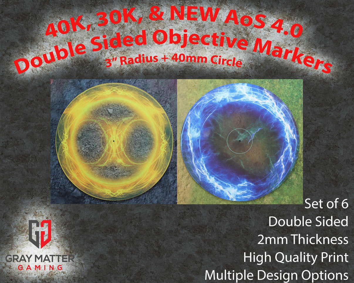 Warhammer 40k and AoS4 Neoprene Objective Markers - Light and Lightnin ...