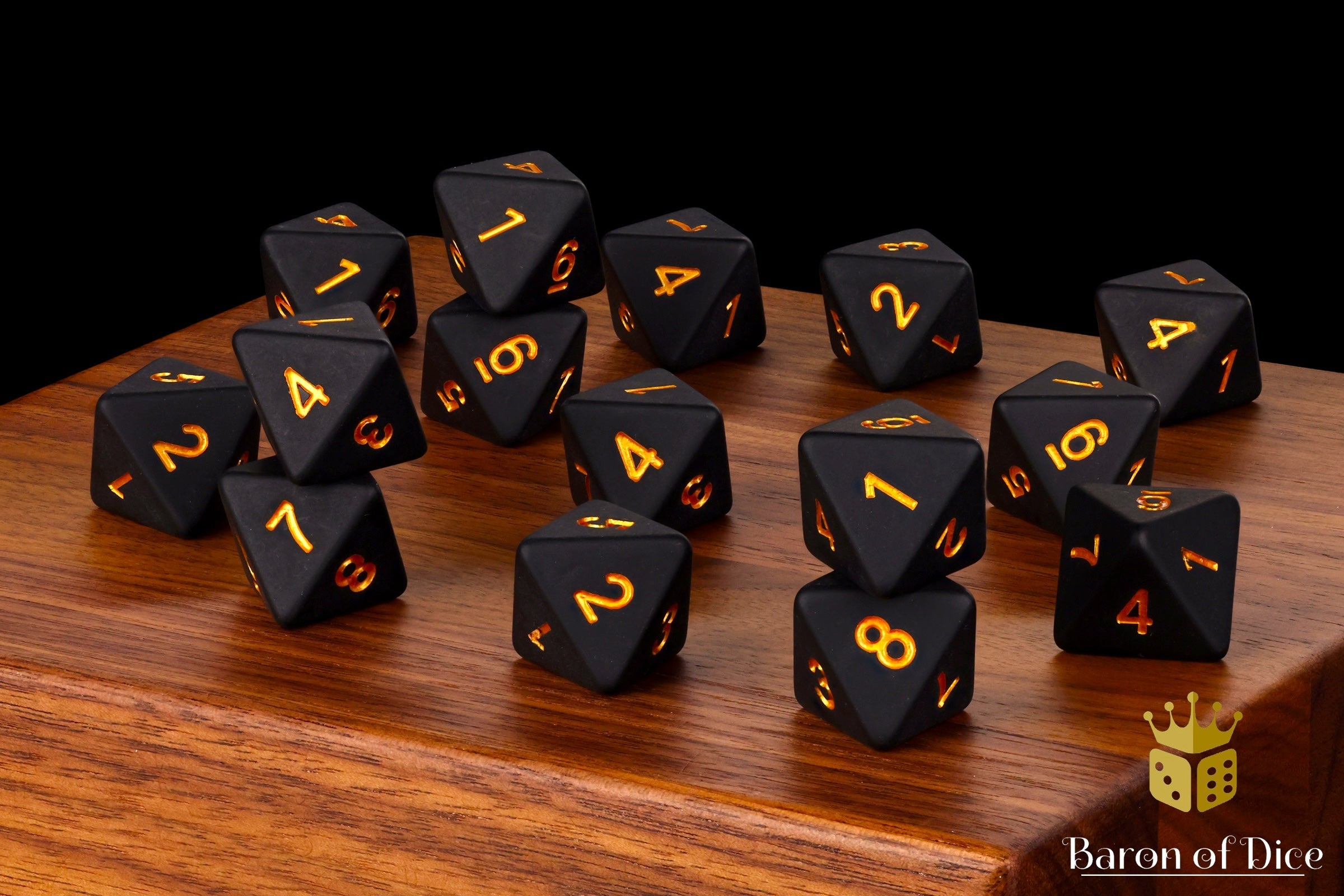 Matte Black D8 Dice – Gray Matter Gaming