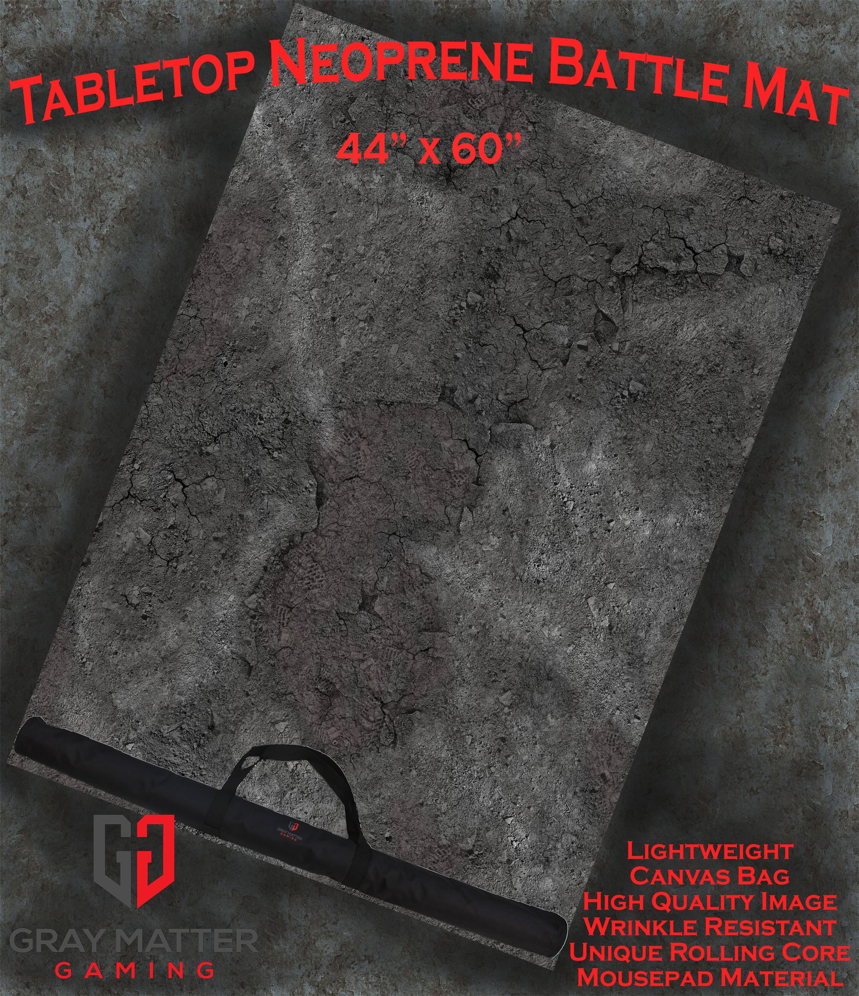 Ashen Wastelands Battle Mat - 44x60, 36x36, 22x30 - Wargaming Products ...