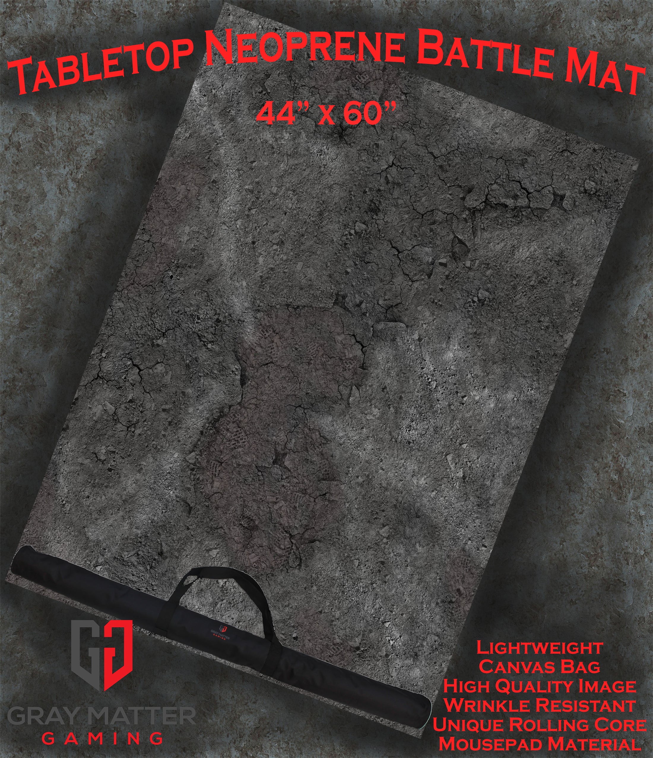 Ashen Wastelands Battle Mat - 44x60, 36x36, 22x30 - Wargaming Products ...